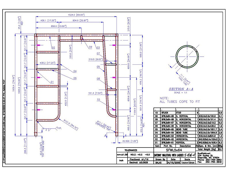 Scaffolding - S-Style 5' X 6'4" Walk-Through Built-In Ladder Set, 7 ...
