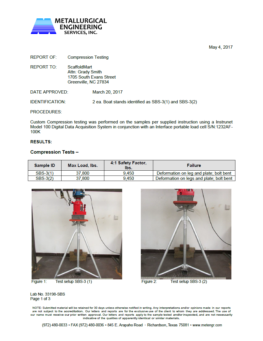 16" Bow Rack Load Test | ScaffoldMart
