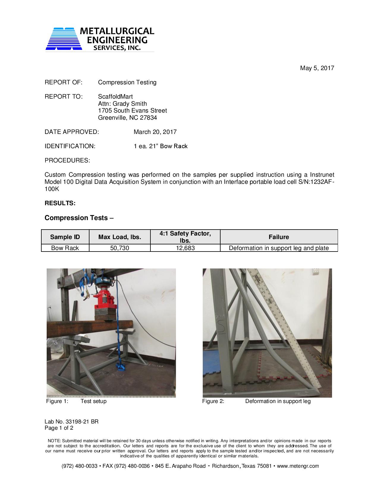 20" Stern Rack Load Test | ScaffoldMart